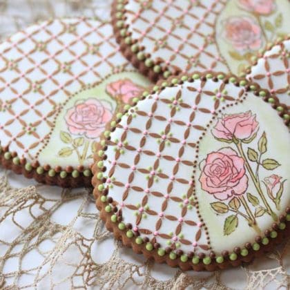 How to Stamp and Stencil a Cookie - Plus, Rose Lattice Cookie - Julia Usher